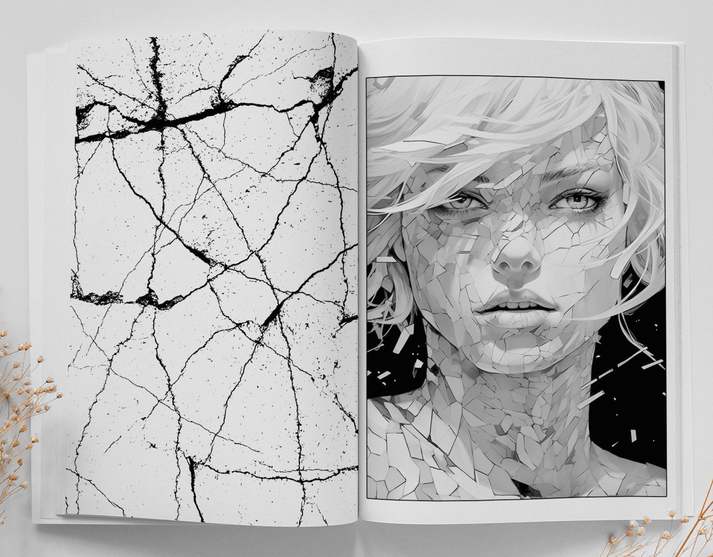 Abstract Faces Coloring Book Grayscale (Digital) – Monsoon Publishing USA