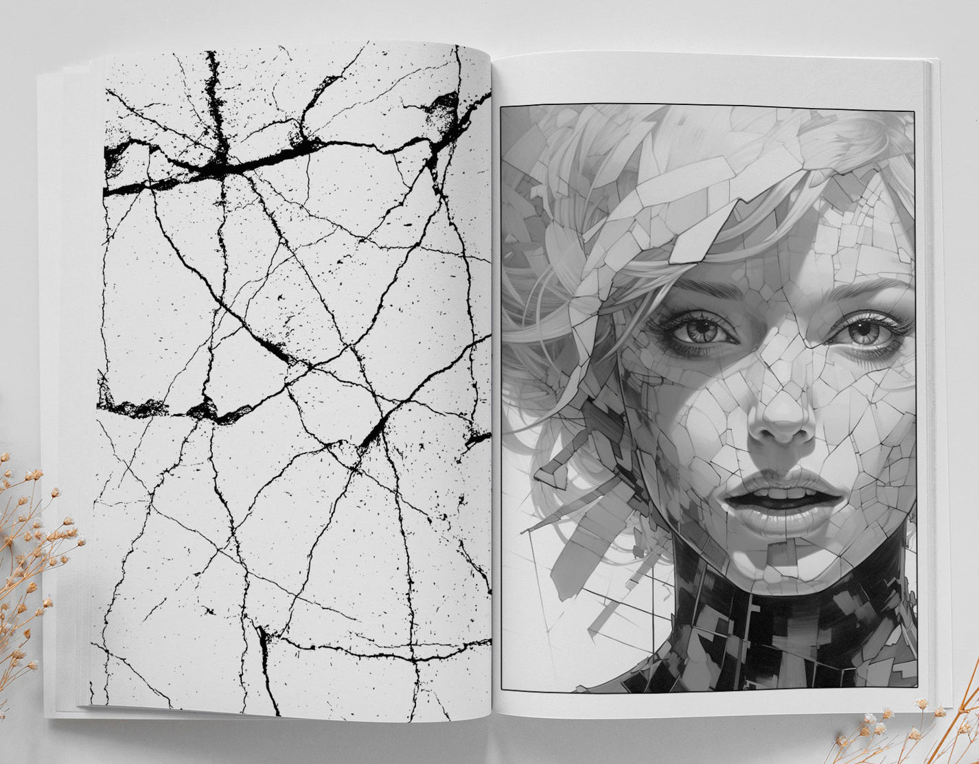 Abstract Faces Coloring Book Grayscale (Digital) – Monsoon Publishing USA