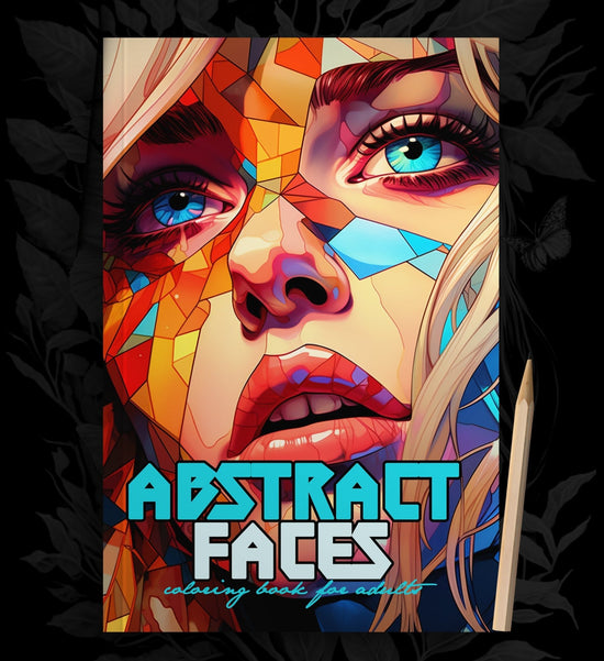 Abstract Faces Coloring Book Grayscale (Digital) – Monsoon Publishing USA