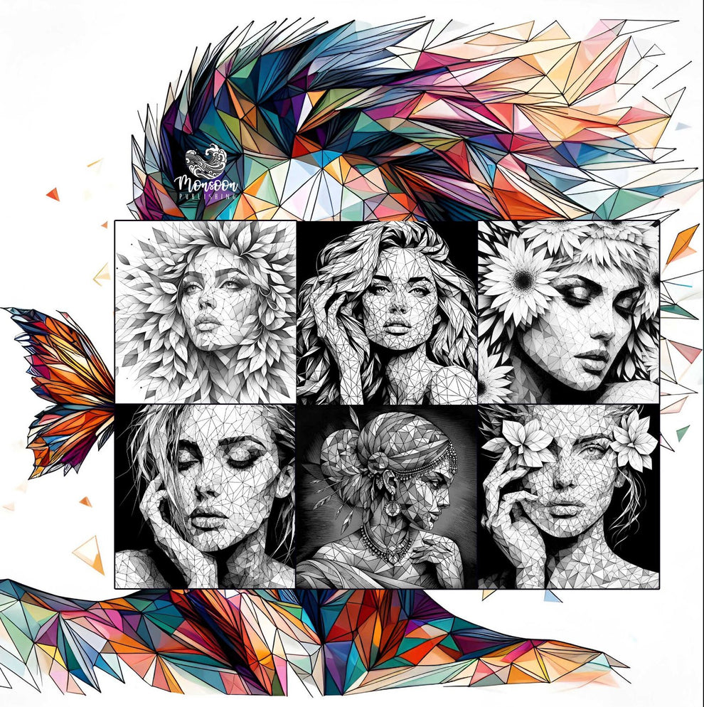 Abstract Portraits Coloring Book (Digital) – Monsoon Publishing USA