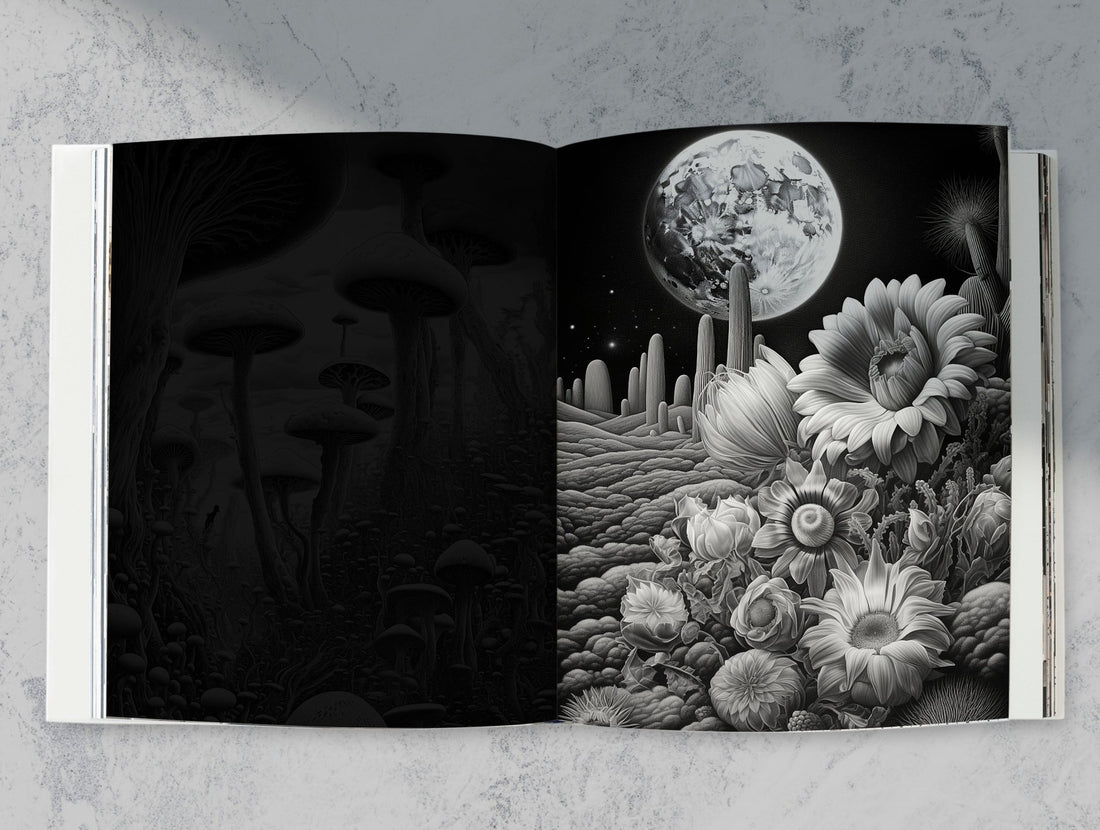 Alien Worlds Coloring Book Grayscale (Digital) – Monsoon Publishing USA