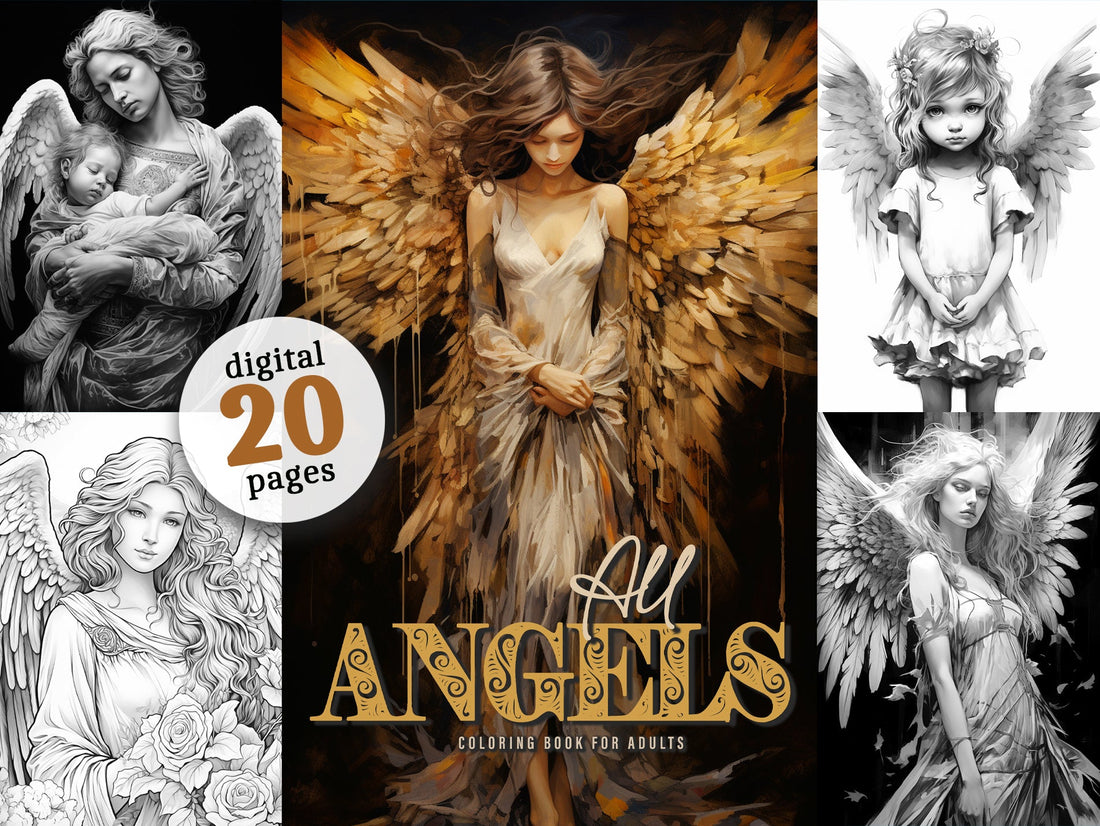 All Angels Coloring Book Grayscale (Digital) – Monsoon Publishing USA