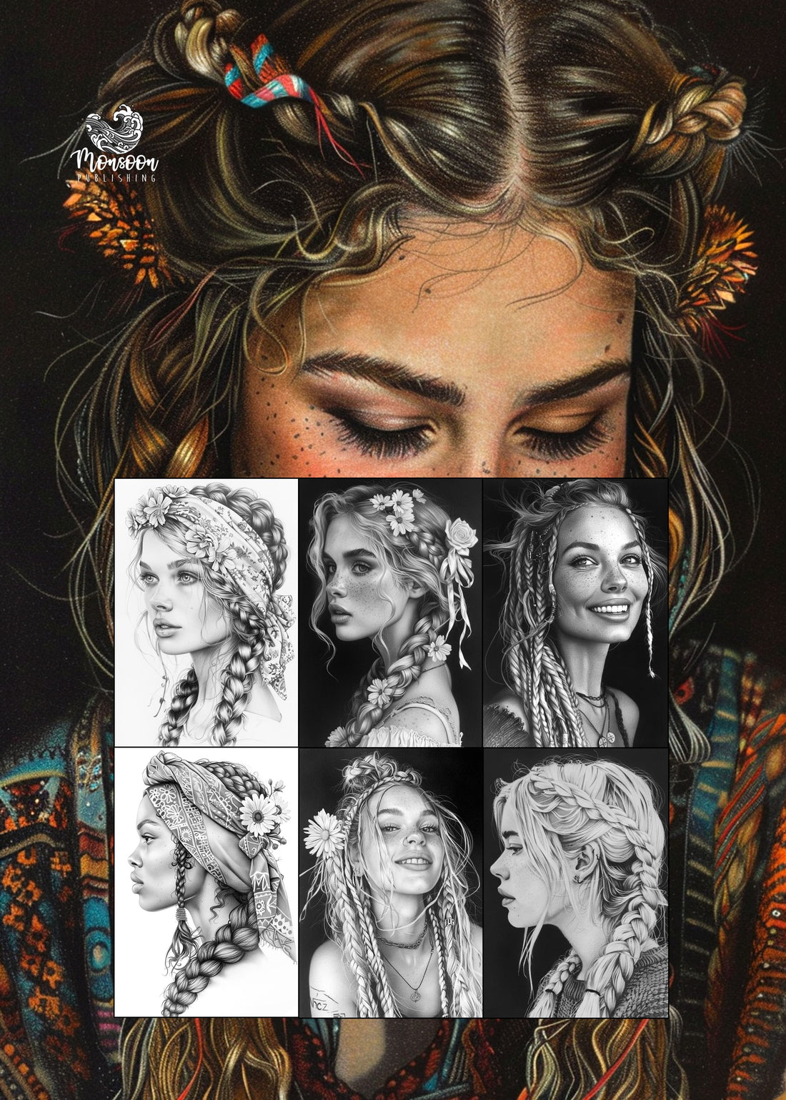 Boho Braids Coloring Book (Printbook) – Monsoon Publishing USA