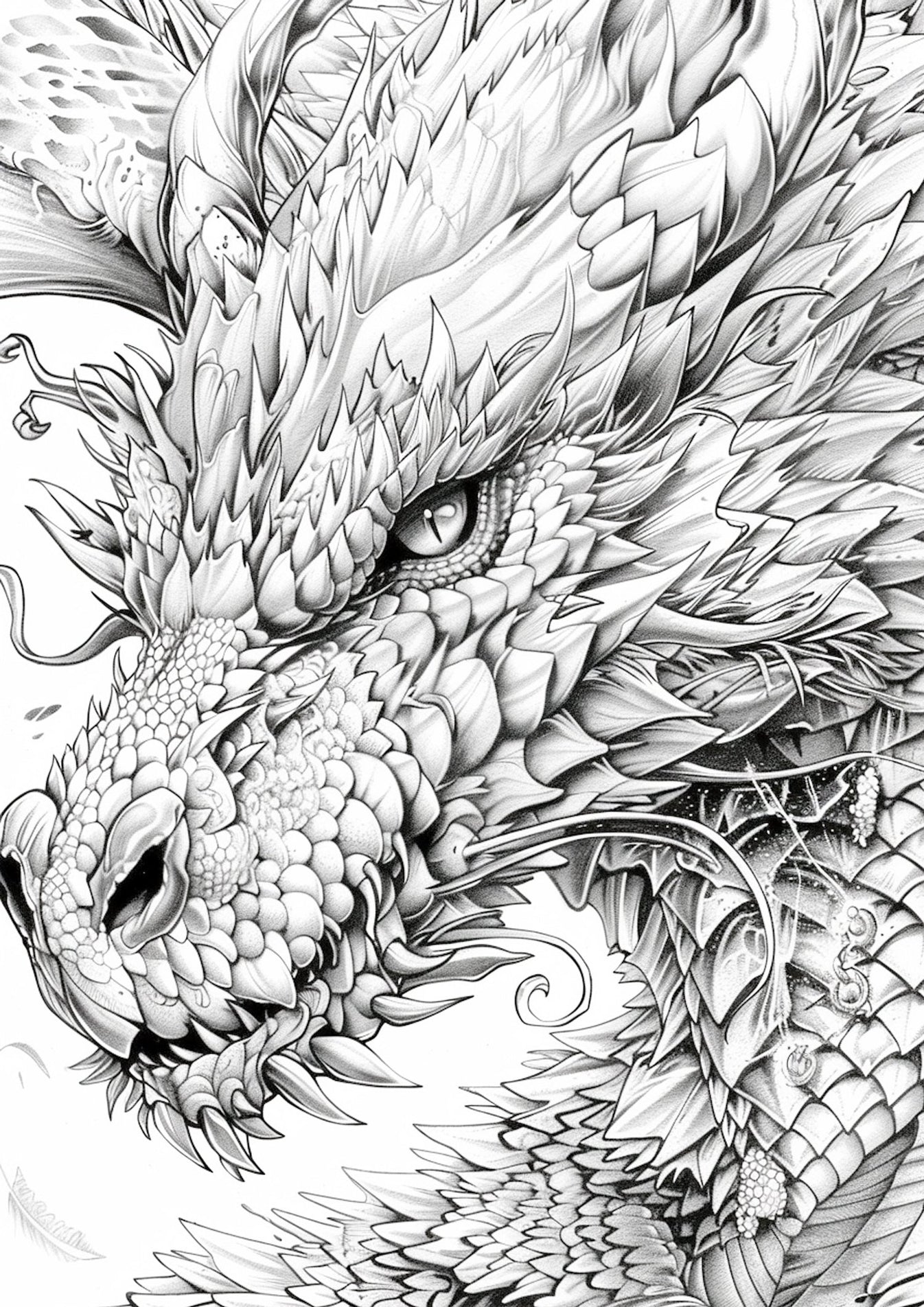 Dragons Coloring Book Grayscale (Printbook) – Monsoon Publishing USA
