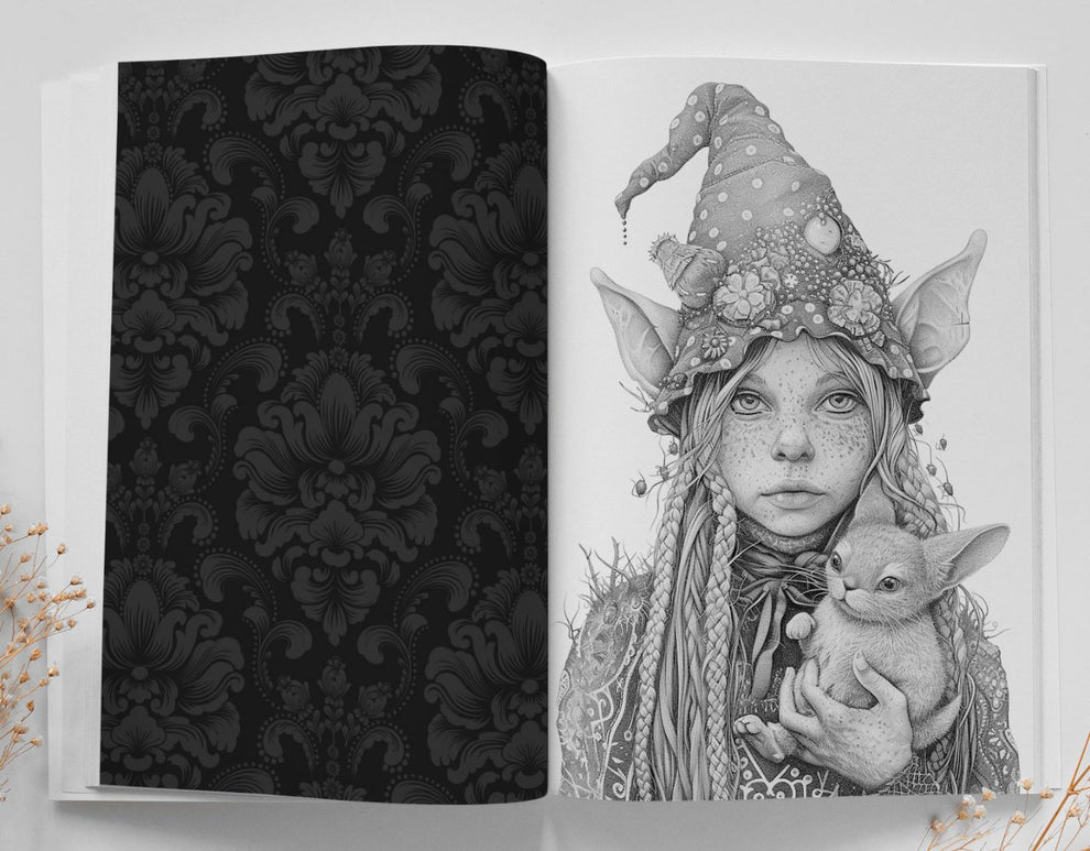 Elven Pets Coloring Book Grayscale (Printbook) – Monsoon Publishing USA