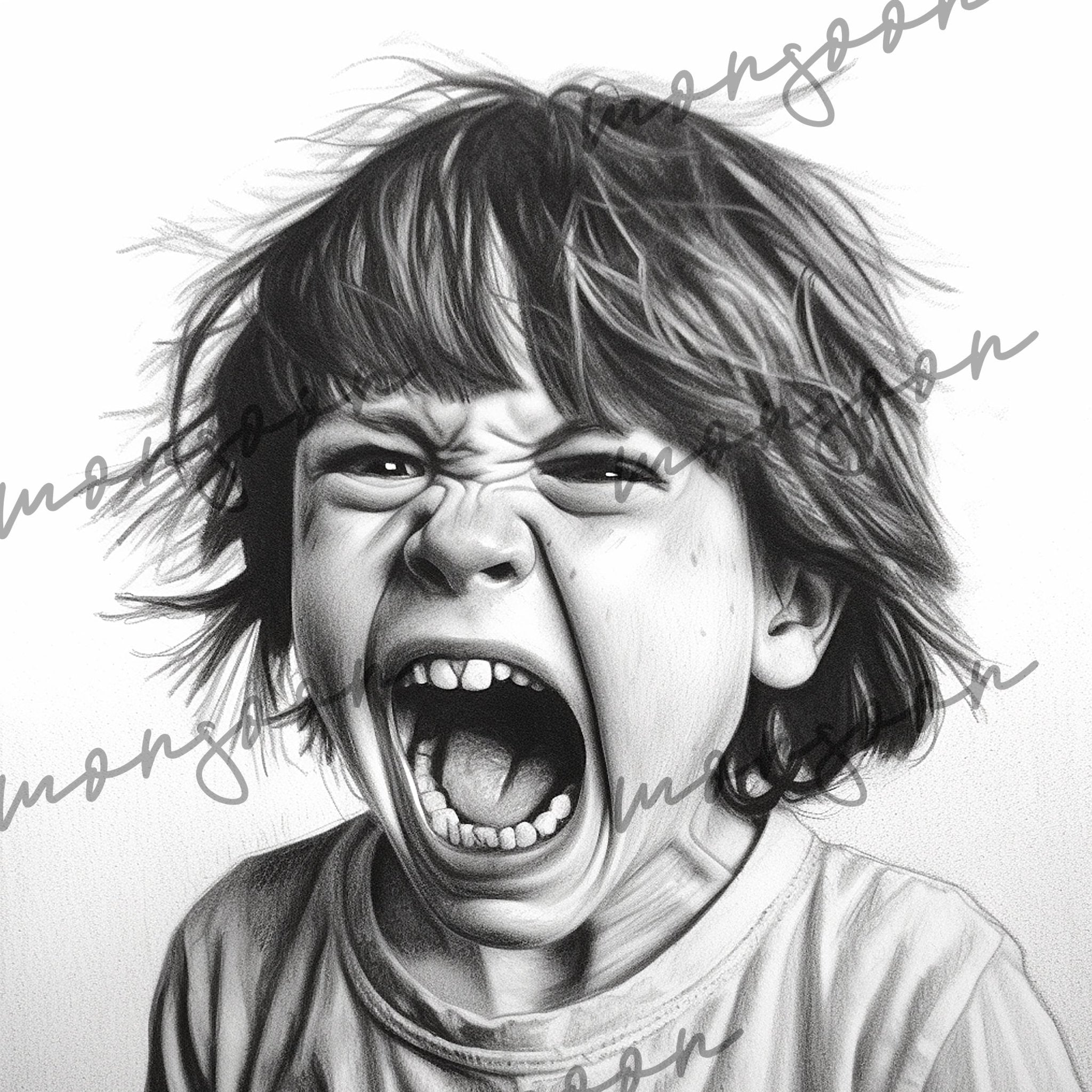 Grumpy Kids Coloring Book Grayscale (Printbook) – Monsoon Publishing USA