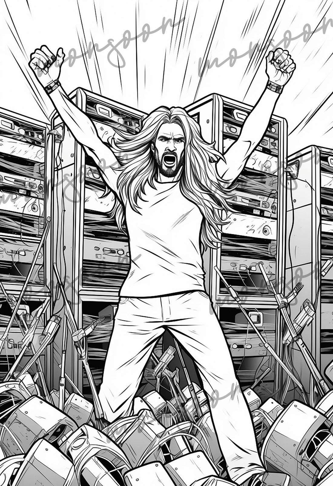 Heavy Metal Coloring Book Grayscale (Printbook) – Monsoon Publishing USA