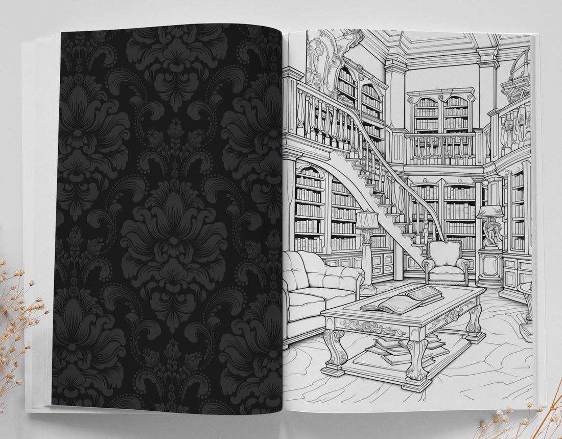 Library Coloring Book Grayscale (Printbook) – Monsoon Publishing USA