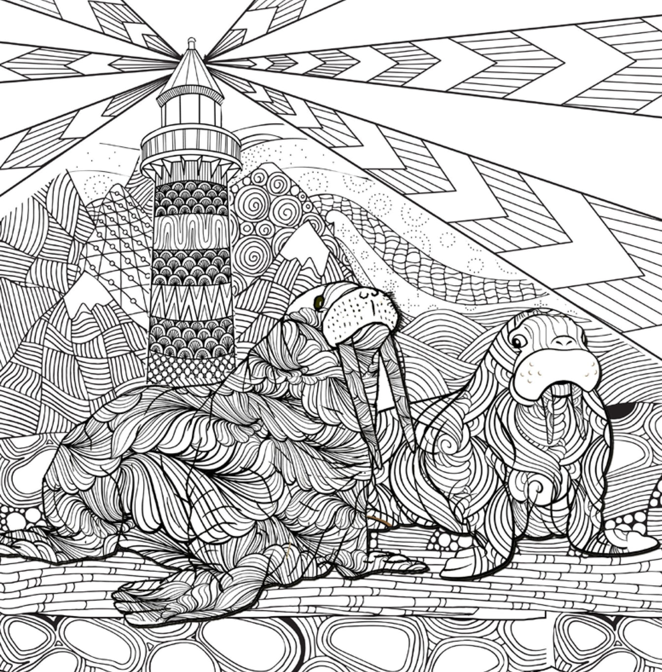 Lighthouses Coloring Book Zentangle (Digital) – Monsoon Publishing USA