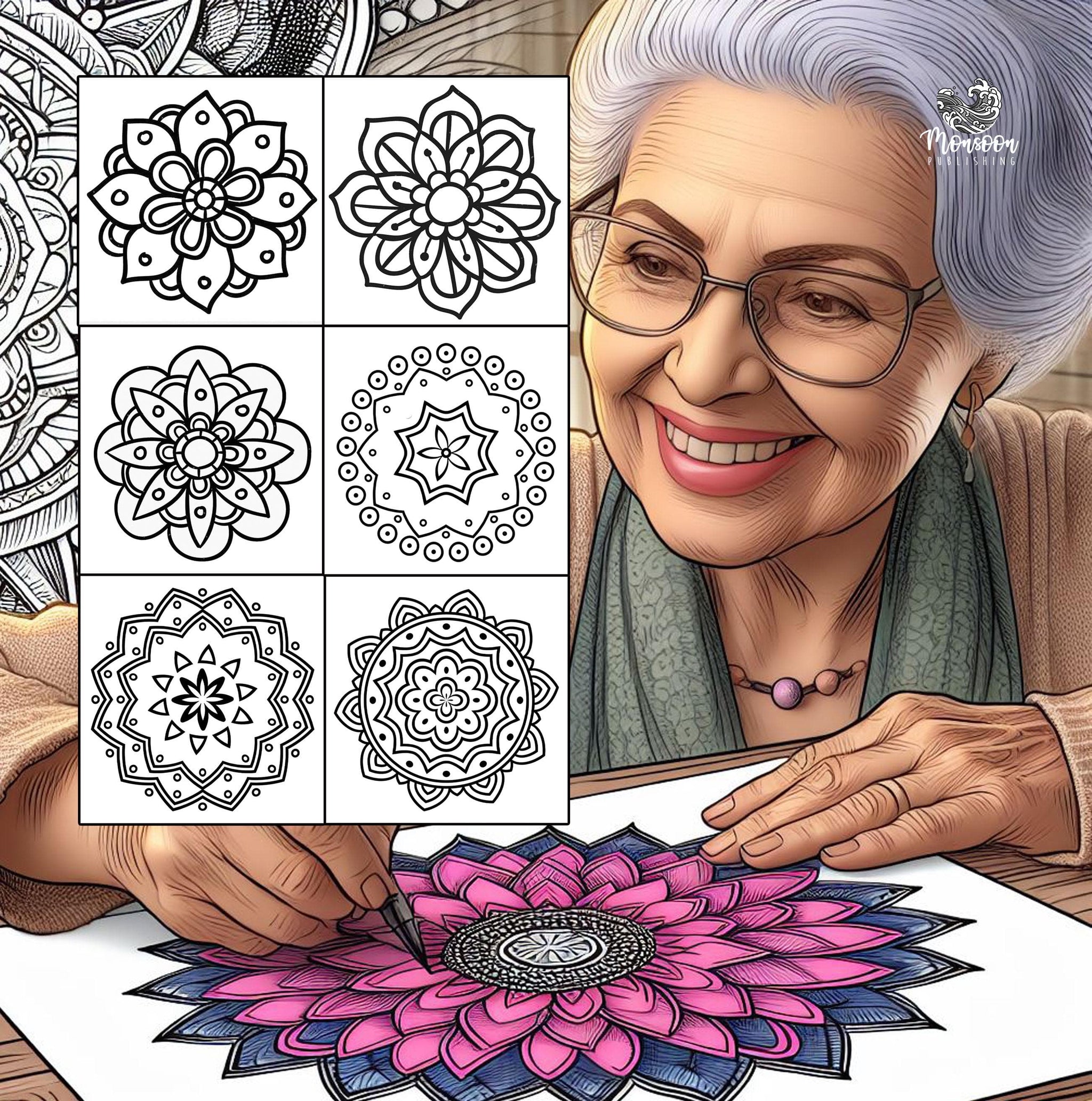 Mandalas for Seniors Coloring Book (Digital) – Monsoon Publishing USA