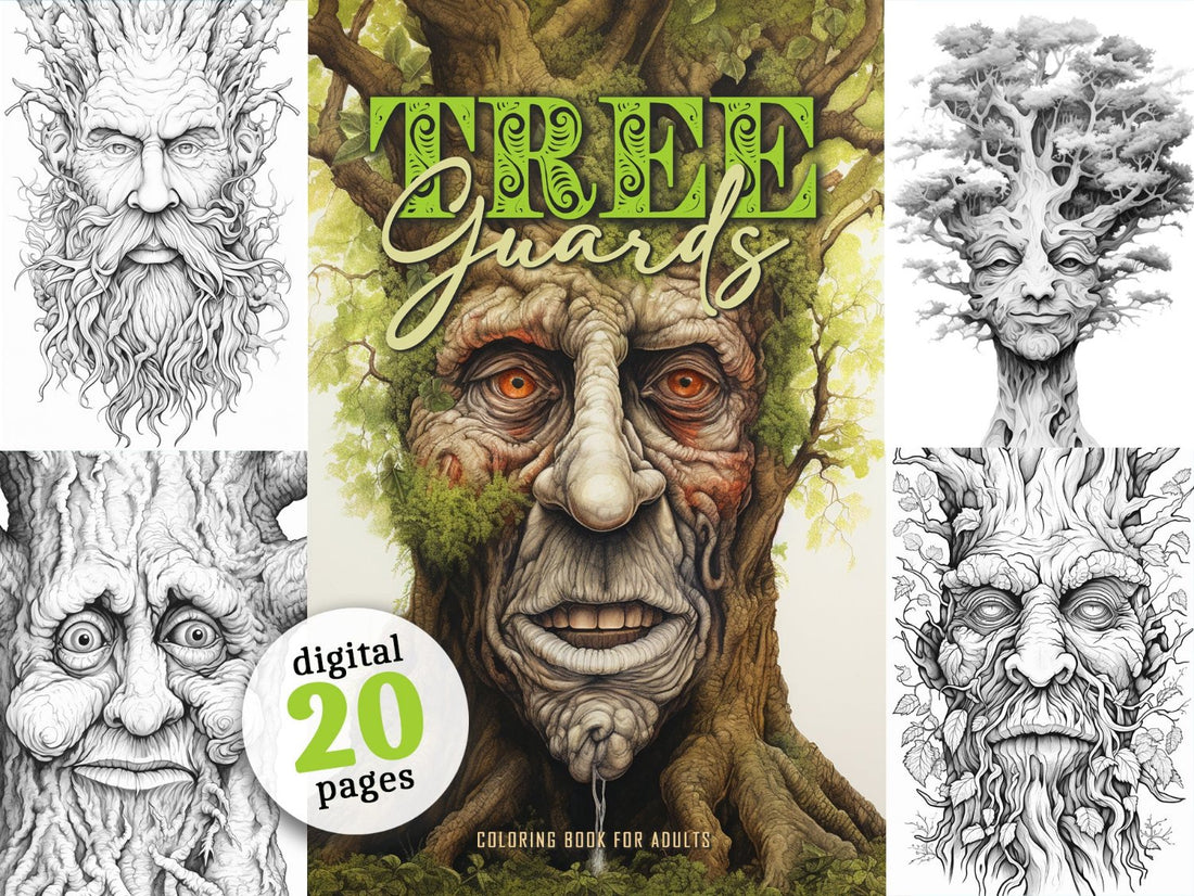 Tree Guards Coloring Book Grayscale (Digital) – Monsoon Publishing USA