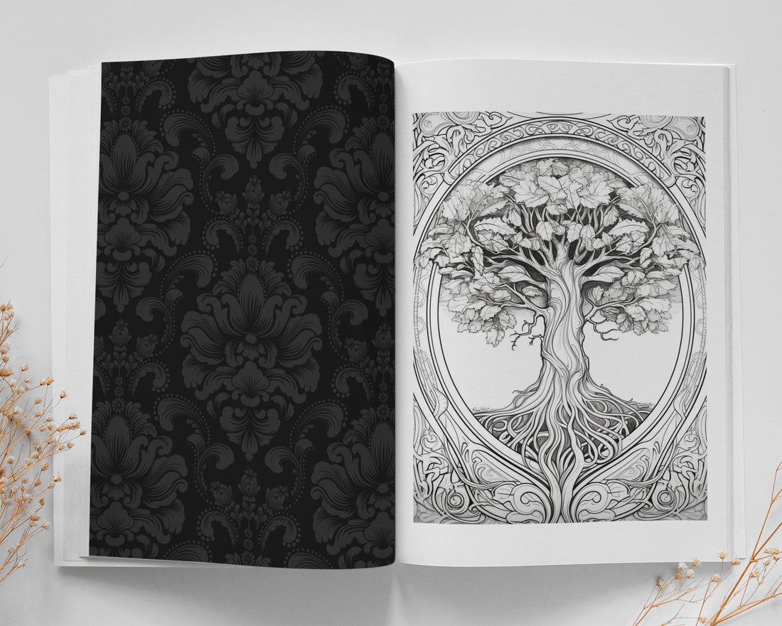 Trees Coloring Book Grayscale (Printbook) – Monsoon Publishing USA